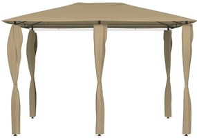 vidaXL Marketos Altán s krytými sloupky 3 x 4 x 2,6 m taupe 160 g/m²