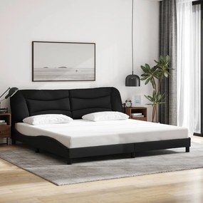 Rám postele bez matrace Hvar černý 200 x 200 cm textil 3207795