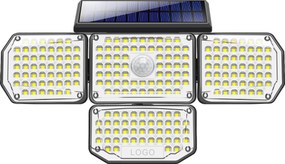 Venkovní solární nástěnné LED osvětlení PIR čidlo,Immax CLOVER-2 s externím panelem, 5W