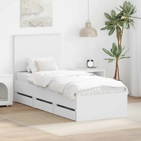 Rám postele se zásuvkou Bílá 75 x 190 cm Inženýrské dřevo 3411166