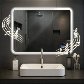 Koupelnové zrcadlo Jericho 60x80 s Bluetooth – čiré sklo