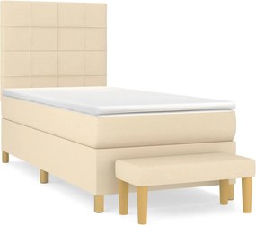 Box spring postel s matrací krémová 100 x 200 cm textil 3137138