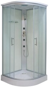 Sanotechnik - TANGO Polokruhový sprchový kout s hydromasáží, 90 x 90 x 215 cm, čiré sklo