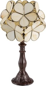 Béžová stolní lampa Tiffany Bloom - 21*21*38 cm E14/max 1*25W