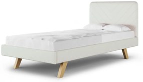 MINKO Čalouněná jednolůžková postel STITCH do dětského pokoje Zvolte barvu: Krémová, Zvolte rozměr: 90x200 cm