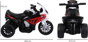 HOMCOM BMW S1000RR licencovaná dětská elektrická tříkolka s baterií, dětské vozidlo, ocel, červená, 66x37x44 cm| Aosom