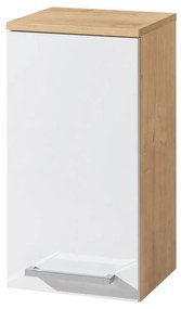 Mereo Mereo, Bino koupelnová skříňka horní, 63 cm, levá, bílá, dub, CN675