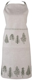 Béžová bavlněná zástěra se stromky Natural Pine Trees - 70*85 cm
