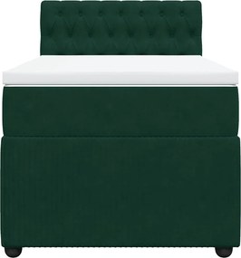 Box spring postel s matrací tmavě zelená 90x190 cm samet 3287623