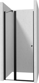 Deante Kerria Plus, 1-křídlé sprchové dveře 100x200 cm, 6mm čiré sklo, černý profil, DEA-KTSUN43P