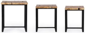 BIZZOTTO Set 3 odkládacích stolků ELWOOD 0680588