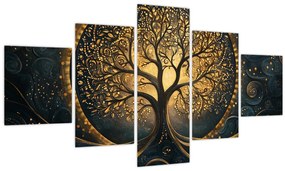 Obraz - Strom se zlatou aurou (125x70 cm)