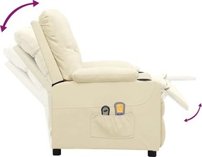Elektrické masážní křeslo krémové umělá kůže 3098873