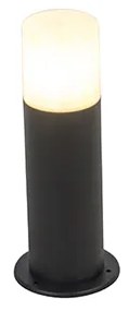 Stojící venkovní lampa černá s opálovým odstínem bílá 30 cm IP44 - Odense