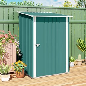 Zahradní kůlna Outsunny 0,92 m² 100x103x160 cm - Kovová kůlna se 1 dveřmi a zámkem na nářadí pro terasu