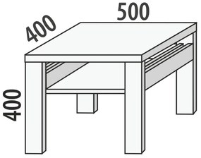 Noční stolek 2 s policí Domestav č.210 Materiál: Buk cink, Povrchová úprava: Přírodní provedení