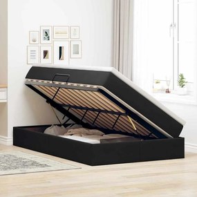 Postel s úložným prostorem a matrací Černá 120 x 200 cm samet 3370295