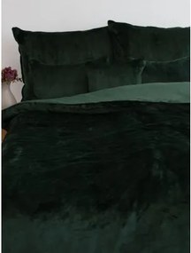MK Lůžkoviny Prodloužené mikroplyšové povlečení Exclusive - Laura tmavě zelená 140 × 220 cm, 70 x 90 cm