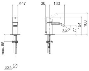 Dornbracht IMO - bidetová baterie stojánková s Push-Open zátkou, chrom 33600670-00