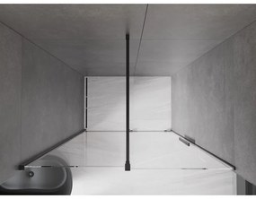 Mexen Velar, posuvné dveře do otvoru 140x200 cm, 8mm čiré sklo, černá matná, 871-140-000-01-70