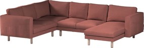 Potah na pohovku IKEA Norsborg rohová, 5-místná se šezlongem barva hnědá látka pletený vzor