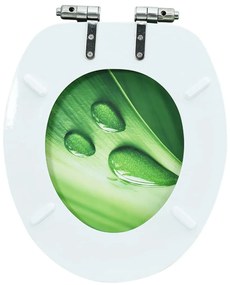 WC sedátko s funkcí pomalého sklápění MDF zelená vodní kapka - Default Title