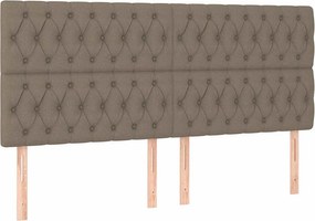 Box spring postel s matrací a LED taupe 200x200 cm textil 3135705