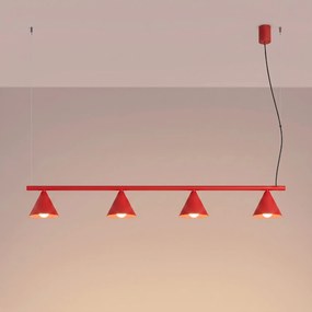 Sollux Lighting Lustr NOX 4L červený