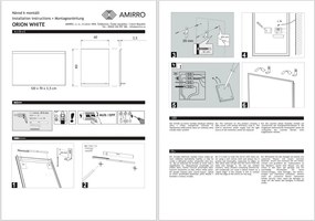 ORION WHITE LED zrcadlo na chodbu do předsíně nástěnné do koupelny 412-481
