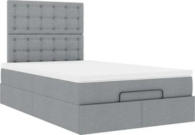 Osmanský rám postele s matrací světle šedá 120x190 cm textil 3313306