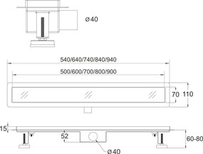 Mereo Mereo, Odtokový sprchový žlab WAVE, CZ111