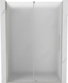 Mexen Velar, posuvné sprchové dveře do otvoru 150 cm, 8mm sklo námraza, broušená ocel, 871-150-000-31-97