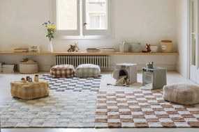 Pratelný kostkovaný koberec tilly 120 x 160 cm růžový MUZZA