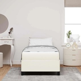 Rám postele s matrací Krémová 90 x 190 cm textil 3399097