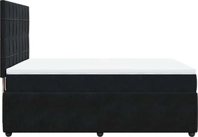 Box spring postel s matrací černá 160x200 cm samet 3294684