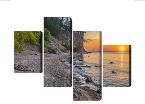 Vícedílný obraz Západ Slunce U Baltského Moře V Gdyni Nedostatek Nedostatek Plátno Canvas 160x100