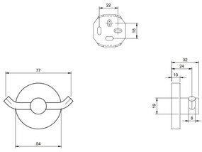 Villeroy & Boch TVA15101200061 - Nástěnný háček ELEMENTS lesklý chrom