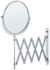Nástěnné kosmetické zrcadlo ø 19 cm stříbrné YVELINES Beliani