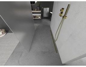 Mexen Kioto, průchozí sprchová zástěna 120 x 200 cm, 8mm sklo námraza, 2x zlatá stabilizační rozpěra, 800-120-002-50-30