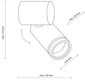 Nástěnné bodové svítidlo JET SET 1xGU10/10W/230V černá