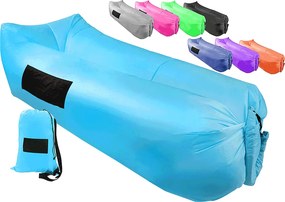 Nafukovací sedací vak/lazy bag, modrá, LEBAG
