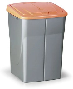 B2B Partner Plastový odpadkový koš s víkem 45 l, oranžové víko