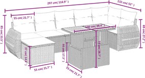 8dílná zahradní sedací souprava s poduškami černá polyratan 3272302