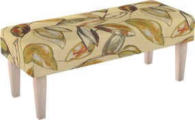 Dlouhá lavička 100x40cm barva béžová látka pletený vzor, vzorované