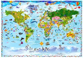 Fototapeta - World Map for Kids