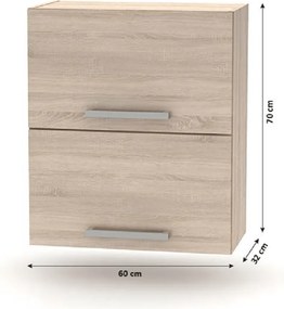 Horní výklopná skříňka 2DV, dub sonoma, NOPL-008-VH