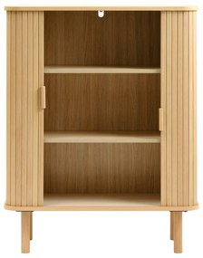 Skříňka v dekoru dubu s posuvnými dveřmi v přírodní barvě 113x90 cm Cavo – Unique Furniture