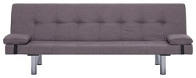 vidaXL 282192 Marketos Sofa Bed with Two Pillows Taupe Polyester
