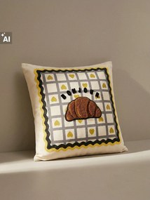Sinsay - Dekorativní povlak na polštář s vyšívaným croissantem - vícebarevná