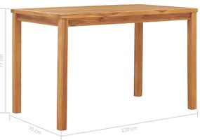 vidaXL Marketos Zahradní jídelní stůl 120 x 70 x 77 cm masivní teakové dřevo